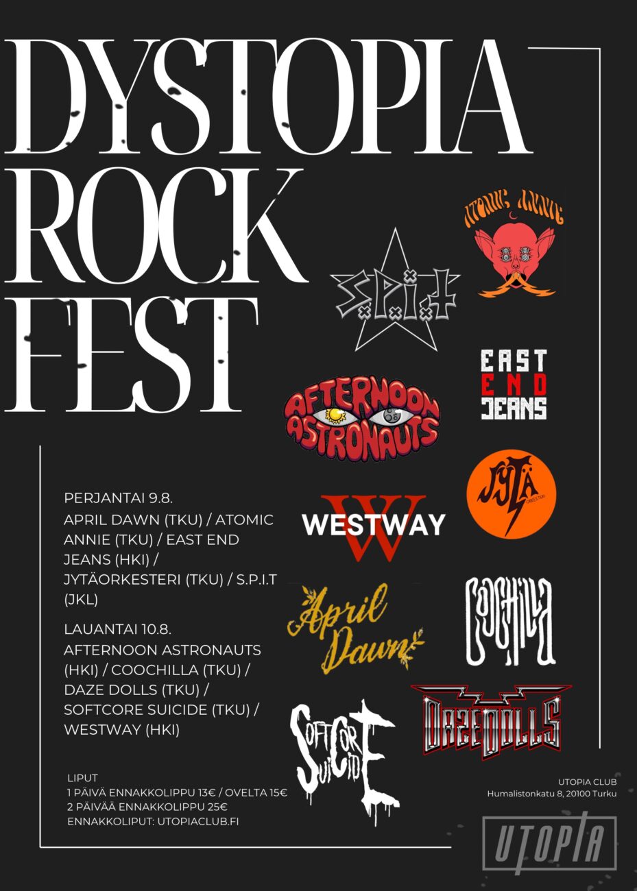 DYSTOPIA ROCK FEST valtaa Turun Utopian elokuussa - KaaosZine