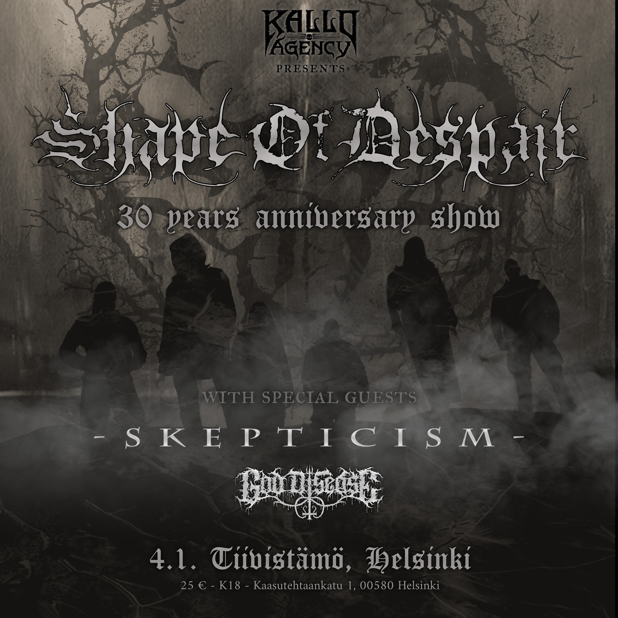 Shape Of Despair juhlii 30-vuotista taivaltaan Tiivistämöllä 4.1.2025 ...